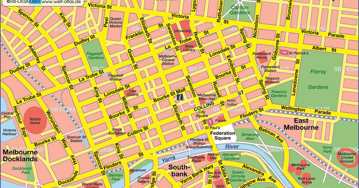 Carte Melbourne & Plan